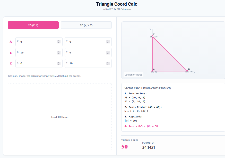 Triangle Coordinates Calculator - Free A-Z Online Calculators
